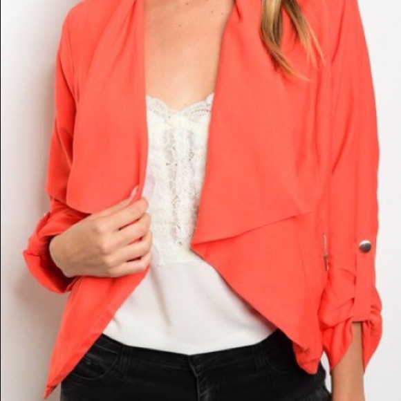 Jackets & Coats | Orange Lightweight Blazer | Poshmark